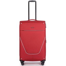 Stratic Weichgepäck-Trolley Strong L, redwine, 4 Rollen, Reisekoffer großer Koffer Aufgabegepäck TSA-Zahlenschloss, rot