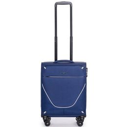 Stratic Weichgepäck-Trolley Strong S, navy, 4 Rollen, Handgepäck Reisekoffer Reisegepäck Zahlenschloss, blau