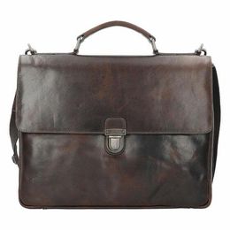 Leonhard Heyden Roma Aktentasche Leder 39 cm Laptopfach braun