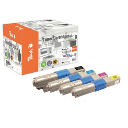 Peach O4496/47/97 4 Toner (bk, c/m/y) ersetzt OKI 44973533-6 f&uuml;r z.B. OKI C 301 DN, OKI C 321 DN, OKI MC 332 DN, OKI MC 340, OKI MC 342 DN (wiederaufbereitet)