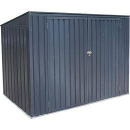 WESTMANN Metall Mülltonnenbox anthrazit, 235x100x131 cm