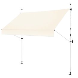 Weles Gartenfreude Klemmmarkise 250 x 120 Sonnenschutz Balkonmarkise Campingmarkise ohne Bohren, Weiß – ge