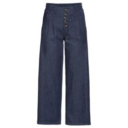 sheego Große Größen: Weite High-Waist-Jeans mit Bundfalten, blue Denim, Gr.48