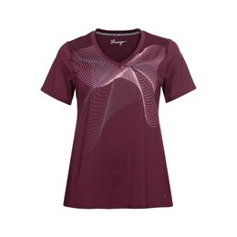 sheego Große Größen: Funktionsshirt mit Frontdruck, mit REPREVE®, aubergine, Gr.52/54