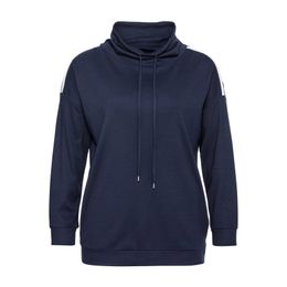 sheego Große Größen: Sweatshirt in Interlock-Qualität mit Anti-Pilling, marine, Gr.48/50