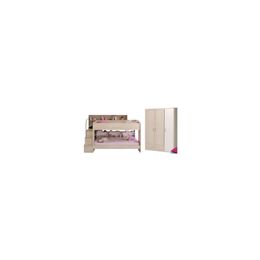 Kinderzimmer Bibop 44 Parisot Bett + Lattenrostplatten + Kleiderschrank + Regale + Podest-Leiter beige