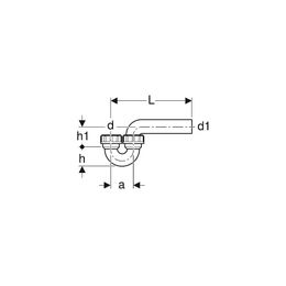 Geberit Siphon Rohrbogengeruchsverschluss für Ausgussbecken m. Quetschverschraubung Einlauf vertikal u. Abgang horizontal D 50mm 152039161