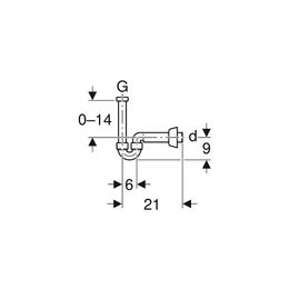 Geberit Siphon Rohrbogengeruchsverschluss für Waschbecken und Bidet, Abgang horizontal Außendurchmesser 32mm, weiß-alpin 151113111