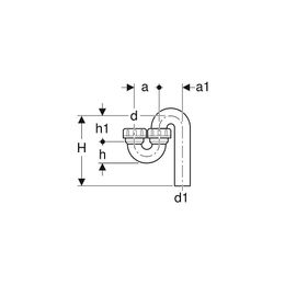 Geberit Siphon Rohrbogengeruchsverschluss für Ausgussbecken m. Quetschverschraubung Einlauf vertikal u. Abgang vertikal D 50mm 152038161