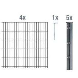 GAH Alberts Alberts Doppelstabmatten-Grundset 10 m 250 x 83 cm 6/5/6 anthrazit