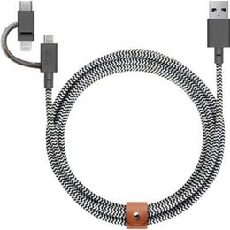 Native Union Gürtelkabel Universal Smartphone-Kabel, Lightning, Micro-USB, USB Typ A, USB-C (200 cm), schwarz
