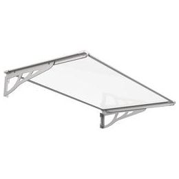 TrendLine Vordach Nancy silber 140 x 90 cm mit Polycarbonat-Abdeckung