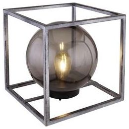 Globo LED Solar-Tischleuchte Metall Rauchglas 23cm