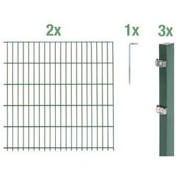 GAH Alberts Alberts Doppelstabmatten-Grundset 4 m 200 x 100 cm 6/5/6 grün