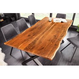 Riess Ambiente Massivholz Esstisch MAMMUT NATURE 180cm Akazie Baumkante 2,5cm Tischplatte Baumtisch