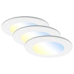 Di-Ka LED Einbauleuchte Fungo CCT 3er Set weiß Ø 9,2 cm 4,8W dimmbar