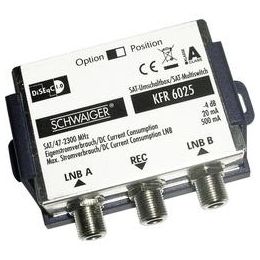 Schwaiger SAT-Umschaltbox 2in1 KFR6025 531 DisEqC Schalter zur Bündelung von 2 Single LNB's auf eine