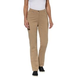 Damen 5-Pocket-Jeans mit Stickerei-Motiv camel, Gr&ouml;&szlig;e 38