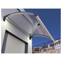 Primaster Vordach Marseille silber 150 x 100 cm mit Polycarbonat-Abdeckung und LED