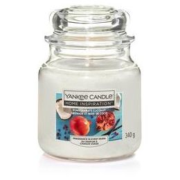 yankee candle Duftkerze Mittleres Glas Pomegranate Coconut 340 g, weiß