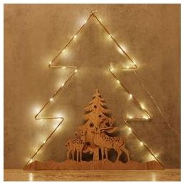 TrendLine LED Metallsilhouette Baum 40 x 37 cm warmweiß mit Timer