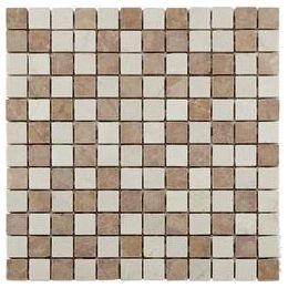 Mosaikfliese Marmor 30 x 30 cm rot mix Steinmaß: ca. 2,3 x 2,3 cm