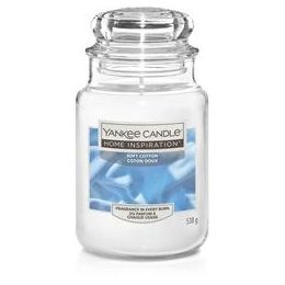 yankee candle Duftkerze Großes Glas Soft Cotton 538 g, weiß