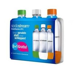 SodaStream Pet Flasche 3 x 1 L Tripack, weiß, grün, orange