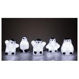 TrendLine LED Acrylfiguren Pinguin 5 Stück 13 cm kaltweiß Außen mit Timer