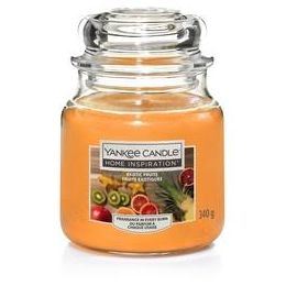yankee candle Duftkerze Mittleres Glas Exotic Fruits 340 g, oran ge