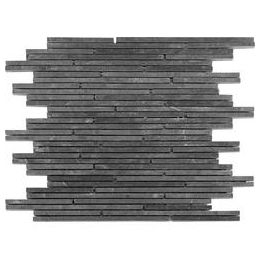 Mosaikfliese Schiefer Mini-Sticks 30 x 30 cm schwarz