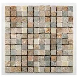 Mosaikfliese Quarzit 30 x 30 cm grau-beige Steinmaß: ca. 2,3 x 2,3 cm