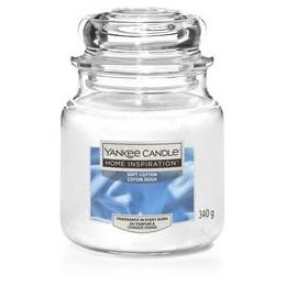 yankee candle Duftkerze Mittleres Glas Soft Cotton 340 g, weiß