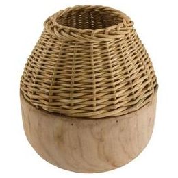 DIJK NATURAL Dijk Vase aus Weide und Holz 25 x 25 cm natur