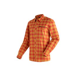 Outdoorhemd Maier Sports "Kasen L/S M" Gr. 58, Normalgrößen, orange (hellorange) Herren Hemden Langarm