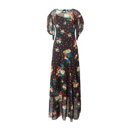 Warehouse Kleid Damen Gr&ouml;&szlig;e 44 cyanblau / dunkelgelb / knallrot / schwarz Winterkleid
