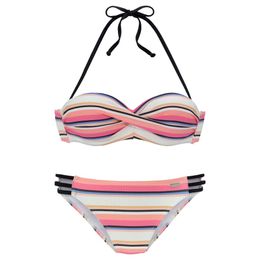 Venice Beach Bikini Damen Gr&ouml;&szlig;e XS creme / orange / koralle / schwarz
