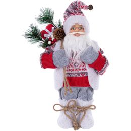MyFlair Möbel & Accessoires Weihnachtsmann Weihnachtsdeko (1 St), Höhe ca. 30 cm, grau|weiß