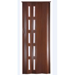 Standom Falttür Schiebetür Mahagoni Fenster H. 201 cm für Türbreite bis 94 cm st5 (1 Karton, 1-St., 1 Set), teils vormontiert, braun