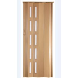 Standom Falttür Schiebetür Buche (Erle) Fenster H. 201 cm für Türbreite bis 94 cm st5 (1 Karton, 1-St., 1 Set), teils vormontiert, braun