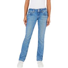 Pepe Jeans Straight-Jeans GEN in schöner Qualtät mit geradem Bein und Doppel-Knopf-Bund, blau