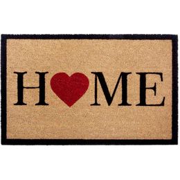 Fußmatte Kokos Heart In Home, Hanse Home, rechteckig, Höhe: 15 mm, Kokos, Schmutzfangmatte, Outdoor, Rutschfest, Innen, Kokosmatte, Flur, beige