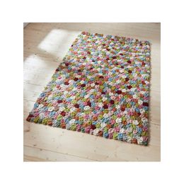 Teppich HEINE HOME Teppiche Gr. B/L: 60 cm x 90 cm, 10 mm, 1 St., bunt (ecru, bunt) Schurwollteppiche