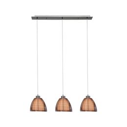 Brilliant Lampe Relax Pendelleuchte 3flg bronze/chrom 3x A60, E27, 60W, g.f. Normallampen n. ent. In der H&ouml;he einstellbar / Kabel k&uuml;rzbar F&uuml;r LED-Leuchtmittel geeignet