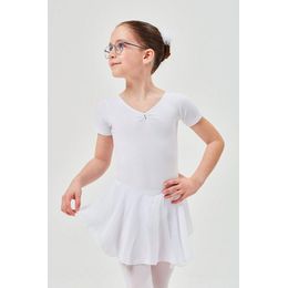 tanzmuster Chiffonkleid Ballettkleid Betty mit Glitzersteinen Mädchen Ballettbody mit Chiffon Röckchen