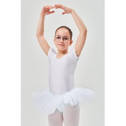 tanzmuster Tüllkleid Ballett Tutu Alina mit kurzem Arm Ballettkleid mit Tüllrock für Mädchen