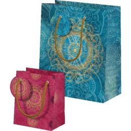 GERSTENBERG Der Zauber Indiens Geschenktüten-Set Motiv Blaues Ornament