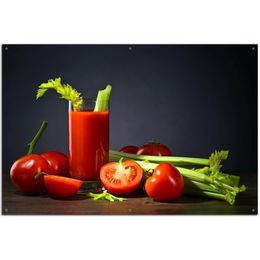 Wallario Sichtschutzzaunmatten Frischer Tomatensaft mit Sellerie