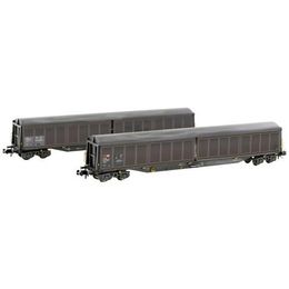 HOBBYTRAIN H23440 N 2er-Set Schiebewandwagen Habils der SBB