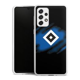 DeinDesign Galaxy A33 5G Handy Silikon H&uuml;lle Case wei&szlig; Handyh&uuml;lle Official Licensed Product Hsv Hamburger Sv Silikon Case